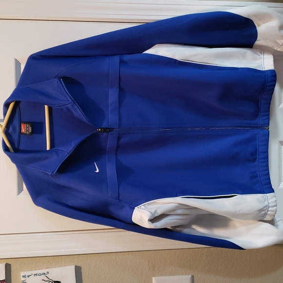 Nike | Jackets & Coats | Nike Royal Bluewhite Zip Up | Poshmark